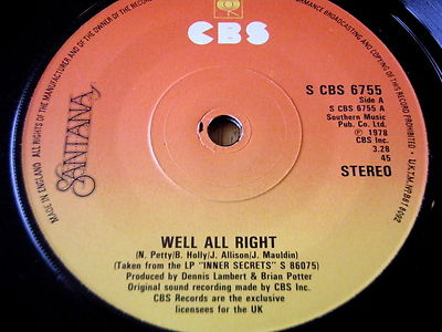 SANTANA - WELL ALL RIGHT 7" VINYL | eBay