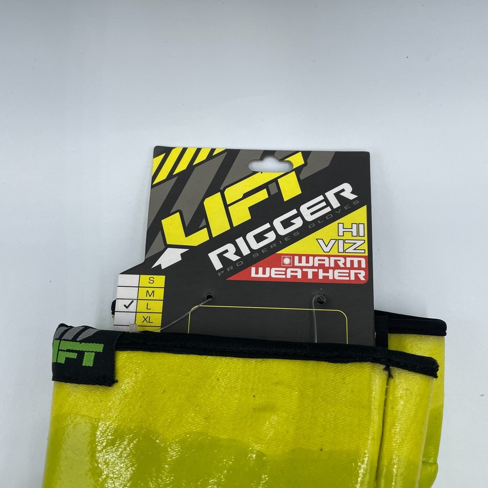 Lift Rigger Dipped Neon Safety Gloves L Green Yellow Work | eBay