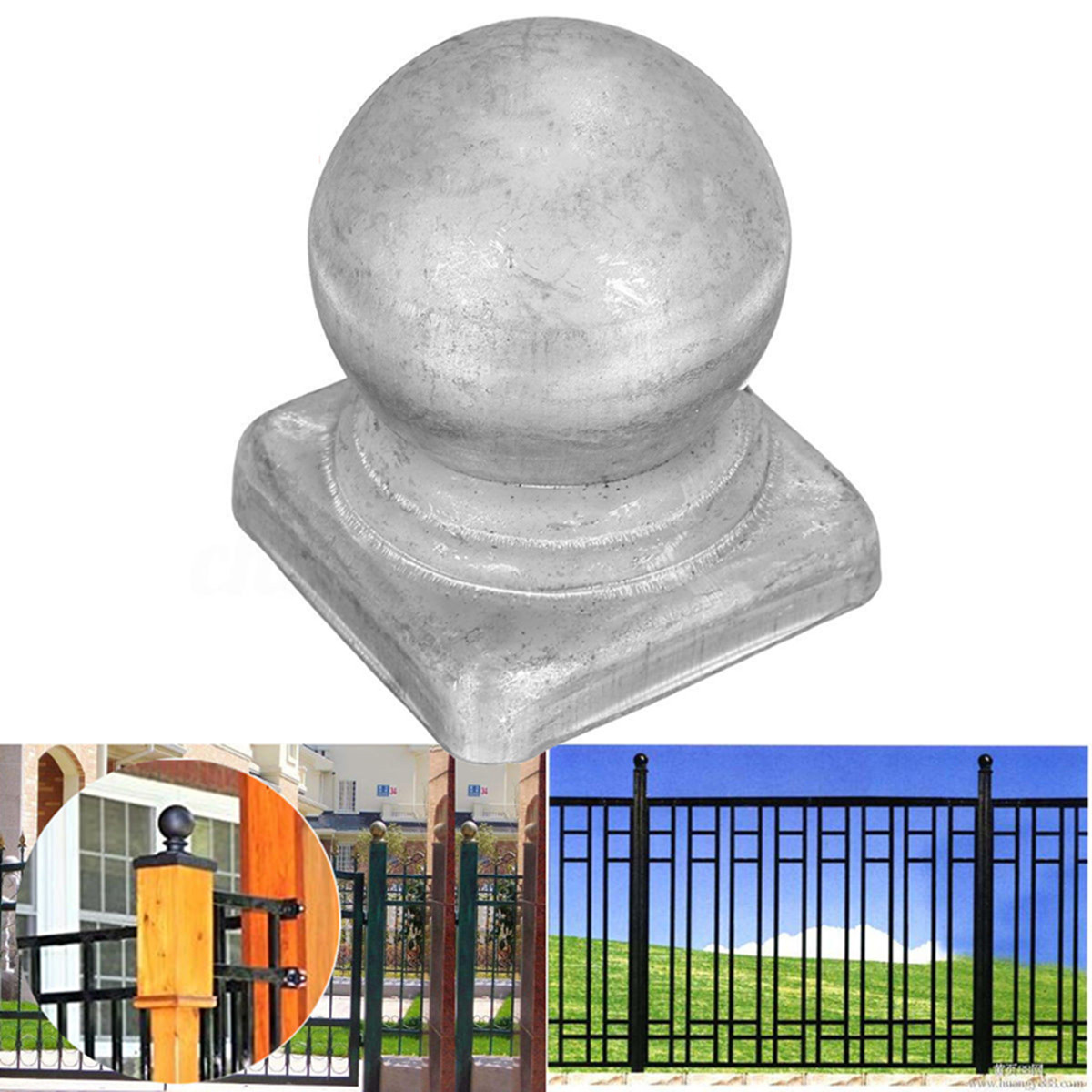10pcs Post Cap Galvanised for Fence Wooden Posts with Round Ball Head ...