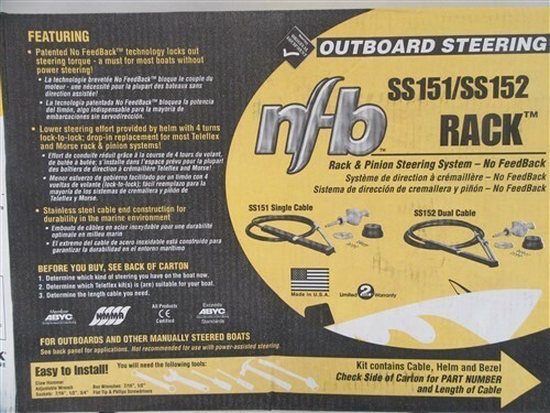 TELEFLEX NFB BACK MOUNT RACK & PINION STEERING CABLE SYSTEM SS15110 ...