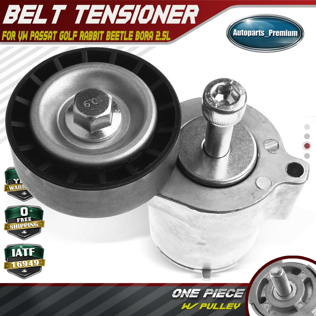 Belt Tensioner Assy for VW Passat 12-14 Golf Rabbit Beetle Bora 2.5L ...