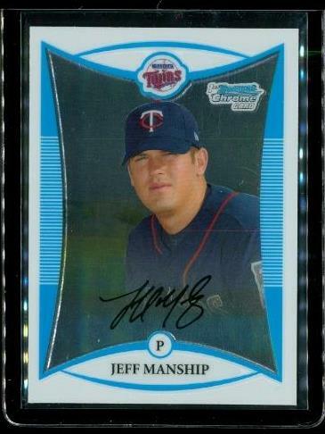 2008 Bowman Chrome Prospects Baseball Card BCP172 JEFF MANSHIP ...