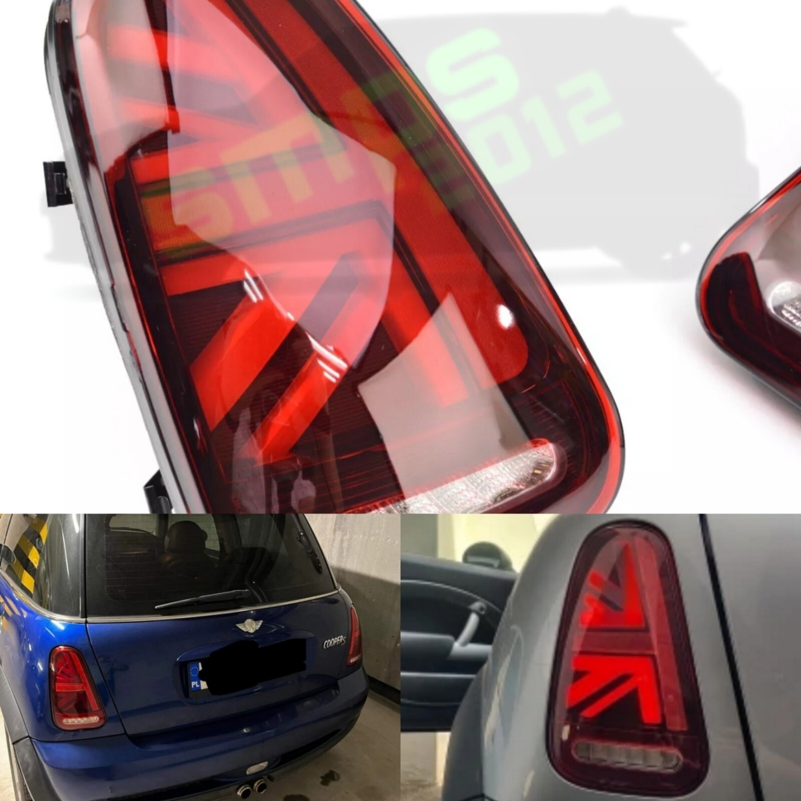 Mini R50, R53, Gen 1 RED LED Union Jack Rear tail Lights 2004-2006 LCI ...