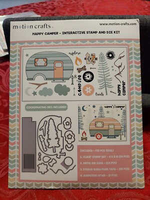 Motion Crafts Happy Camper Interactive Kit Includes Dies and Stamps | eBay