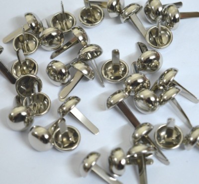 25 x Silver Paper Crafts Clips Split Pin Fastener Pins 11mm Large Dome ...
