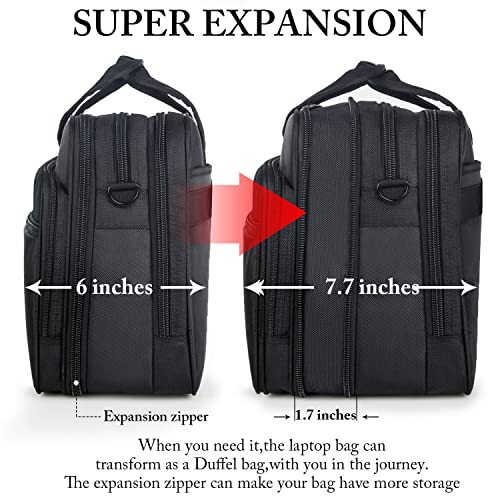 18 Inch Laptop Bag, Extra Large Briefcase for Men Women, Expandable ...
