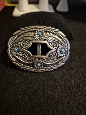 LADIES WESTERN SASH BUCKLE W TURQUOISE POSSIBLE SILVER | eBay