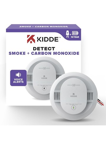 Kidde 30CUA10-V Detect Smoke + Carbon Monoxide Alarm Hardwired,Voice ...