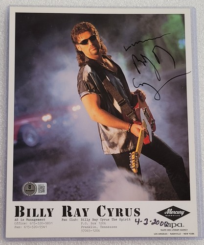 BILLY RAY CYRUS PHOTO AUTOGRAPHED BECKETT BAS COA SIGNED 8X10 COUNTRY ...