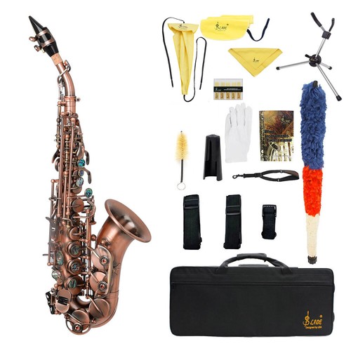 Red Soprano Saxophone Bb Woodwind Instrument Brass Material N8N0 | eBay ...