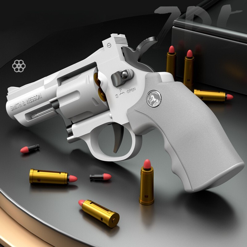 Shell Throwing Revolver Soft Bullet Toy Gun Continuous Transmission ...