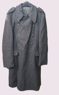 Danish Civil Defence Force Woollen Coat Long Peacoat Grey Military ...