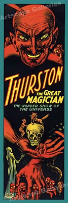 1914 Thurston The Great Magician - Vintage Style Magic Poster - 24x72 ...