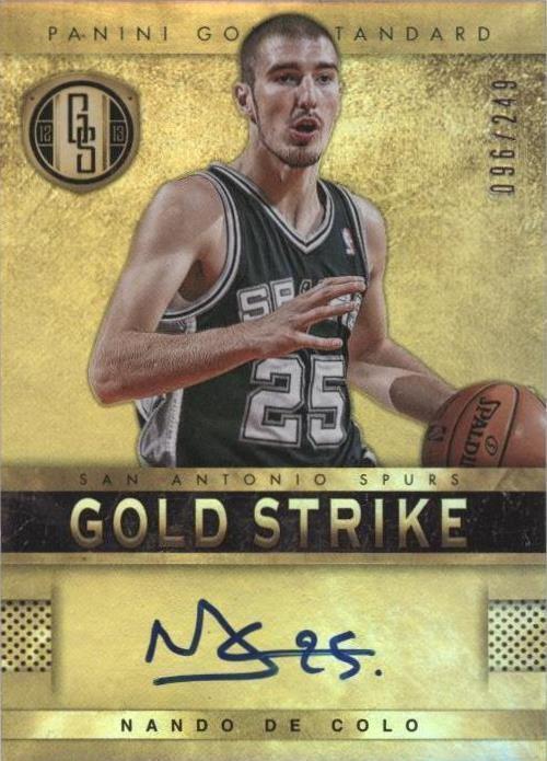 2012-13 Panini Gold Standard - Gold Strike Signatures Nando De Colo #18 ...