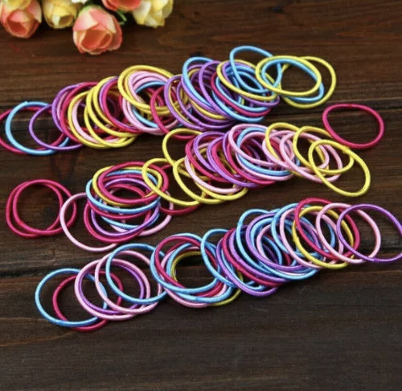 200pcs Mini Small Thin Elastics Hair Band Ponytail Bobbles Mixed ...