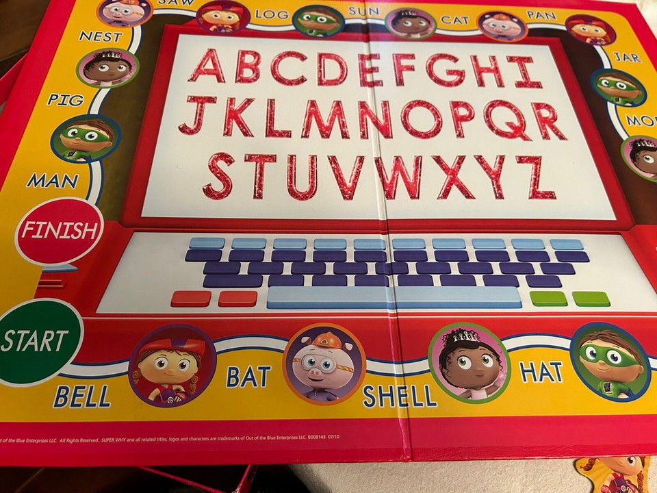 PBS Kids Super Why ABC Letter Board Game University Games 2012 Complete ...