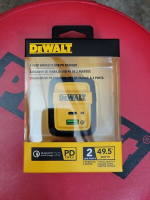 Dewalt DXMA1310851 2 Port Worksite USB PD Charger Black/Yellow + USB-C ...
