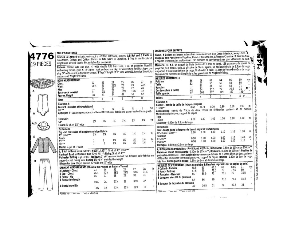 simplicity 4776 Strawberry Shortcake Children's Costumes Uncut Sewing ...