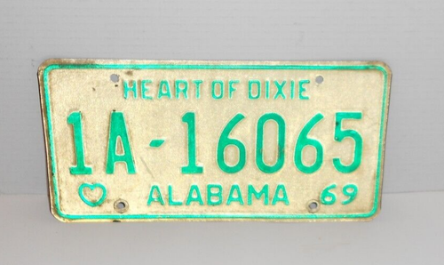 1969 License Plate Alabama Heart of Dixie Car Tag | eBay