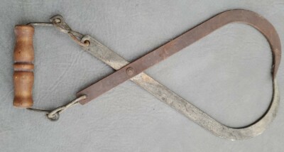 Vtg Ice Block Iron Tongs W/ Wood Handle Grabber Tool Farm House Cabin ...
