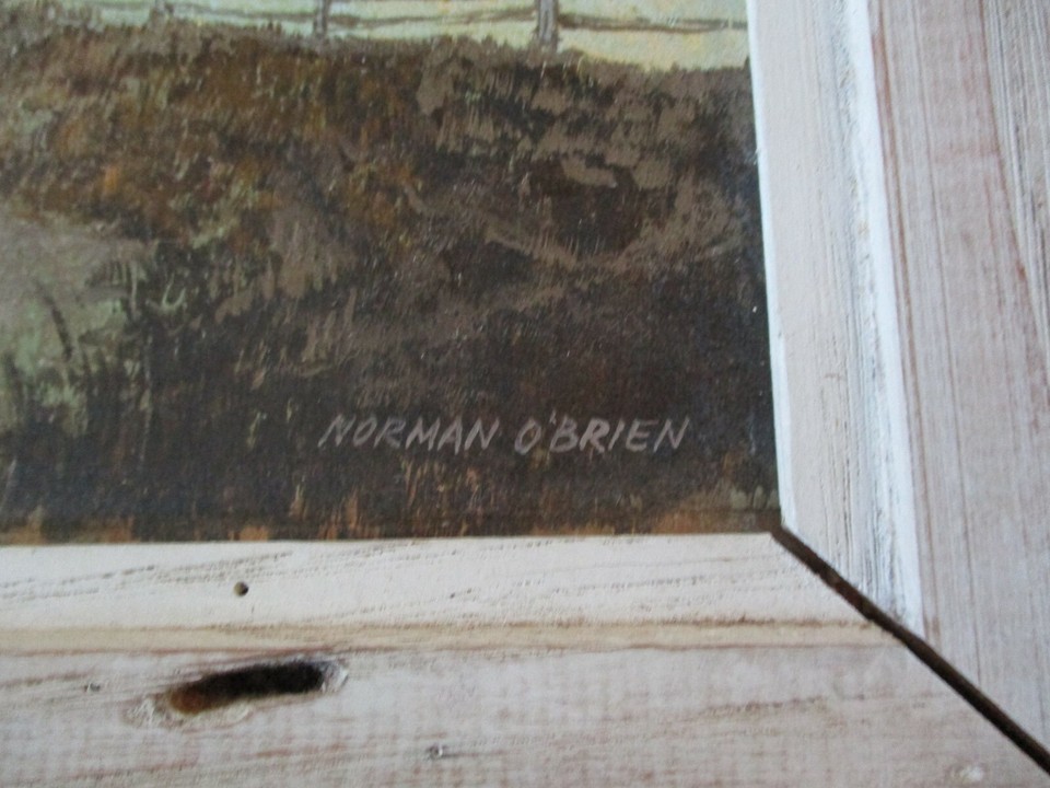 Vintage Painting American Regionalism Landscape Farm Barn Norman O ...