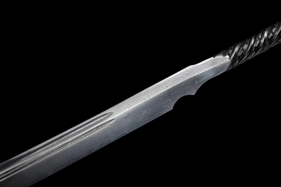 Hand Forged Folded Steel W/ ClayTempered One Piece Sword Broadsword ...