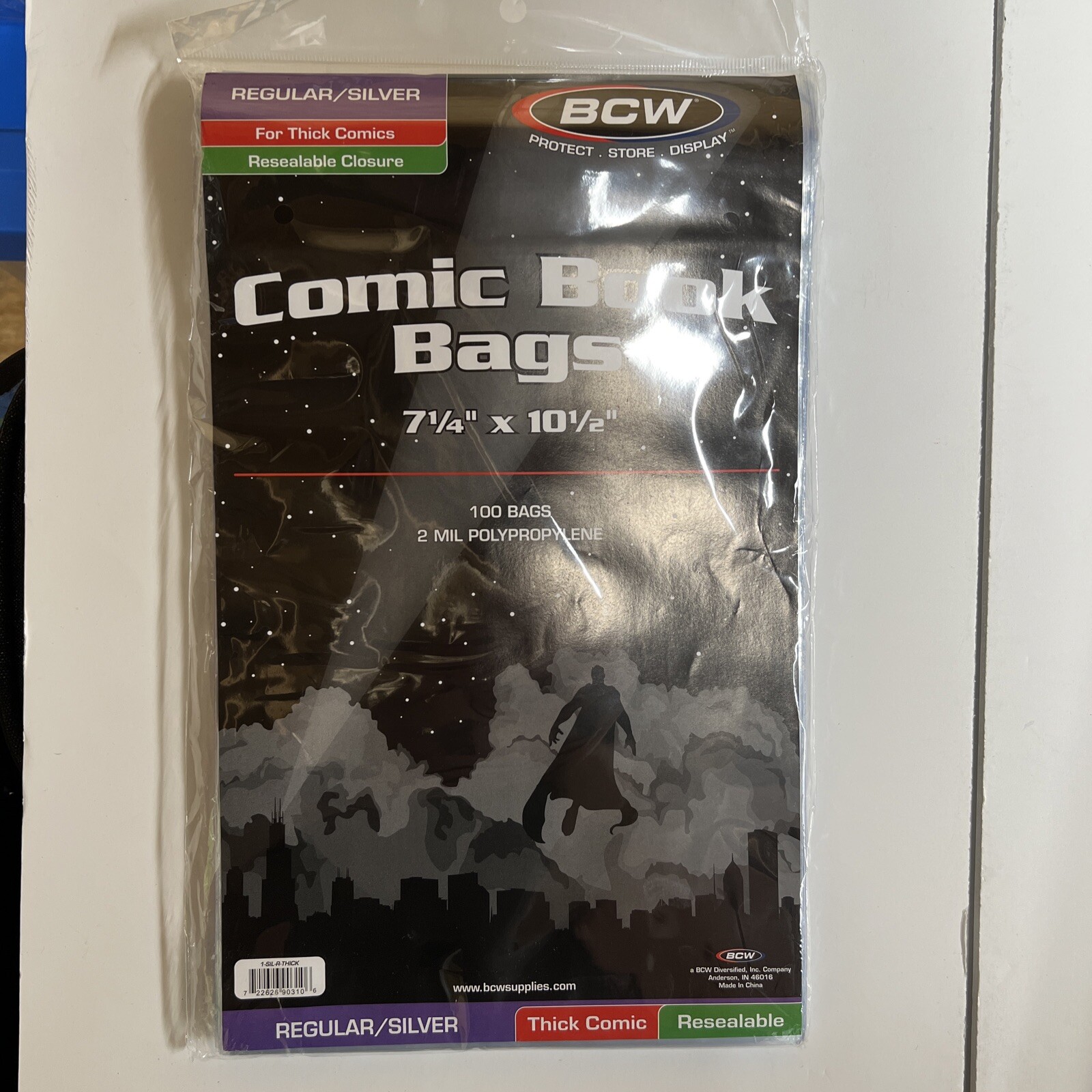 300 BCW Resealable Silver Thick Comic Book Poly Bags Acid Backer Boards ...