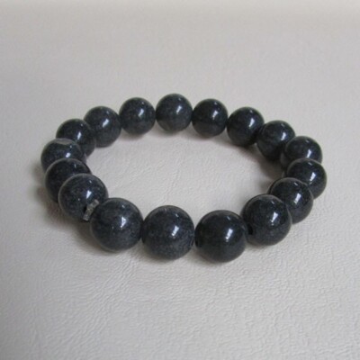 Natural genuine Burmese nephrite bracelet with 11mm beads 17pc | eBay