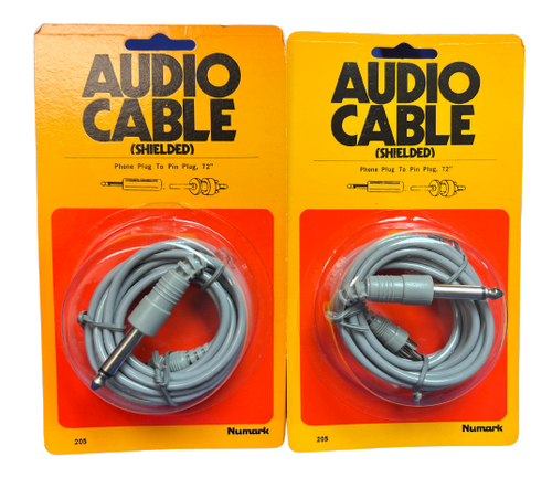 Numark RCA Male Connector To Mono 1/4" - 6ft Audio Cable - LOT of 2 ...