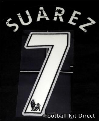 Liverpool Suarez 7 Football Badge Name/Number Set Child/Youth Printing ...