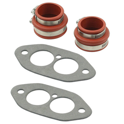 Empi 3230 Vw Bug Dual Port Intake Boot Kit, Red Rubber Boots, Clamps ...