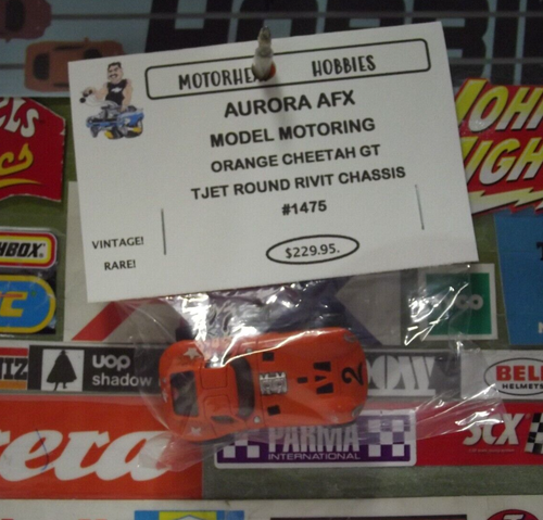 AURORA AFX MODEL MOTORING, ORANGE CHEETAH GT, HO SLOT CAR, VINTAGE ...