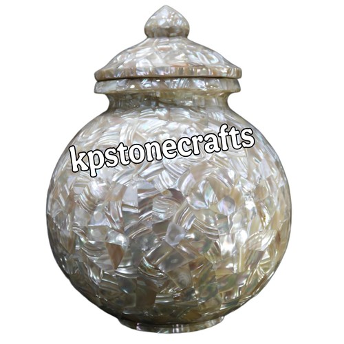 13" White Marble Flower Pot – Mother of Pearl Inlay Planter | Handmade ...