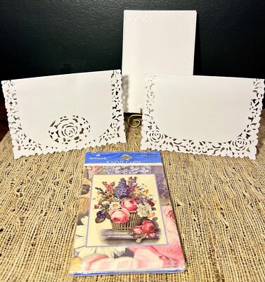 Expressions By Hallmark Vintage Note Cards And 5 Hallmark Lace Edge ...