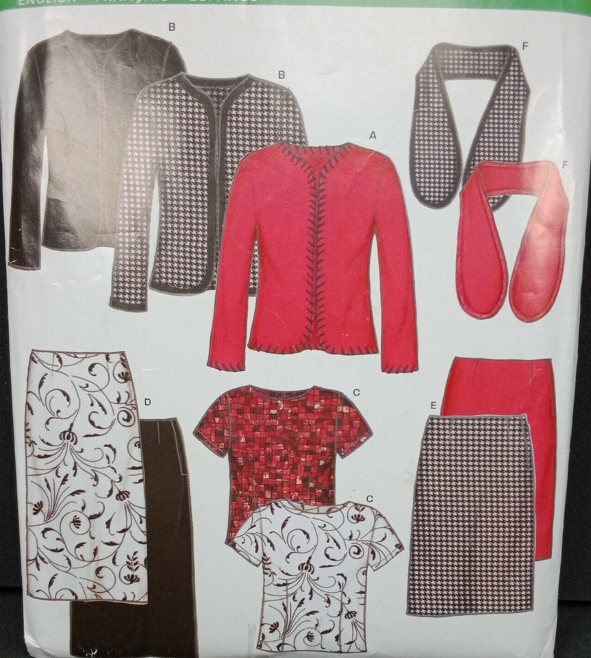 Jacket Skirt Top Wardrobe Plus Size 8-18 Uncut Pattern Simplicity Easy ...