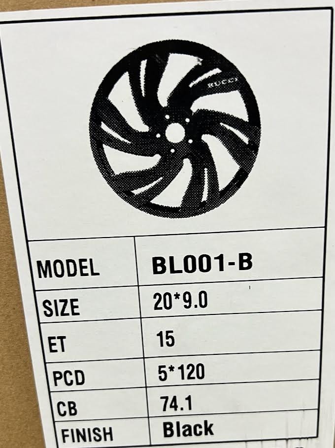 20X9 5X120 RUCCI BLACK LABEL WHEEL FITS MOST BMW, CAMARO, OLD SCHOOL | eBay