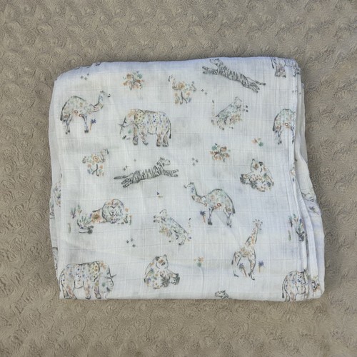 Angel Dear Boho Elephant Camel Baby Swaddle Blanket Gray White Floral ...