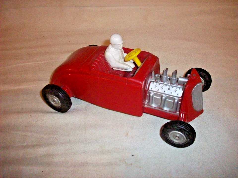 VINTAGE SAUNDERS HOT ROD PLASTIC FRICTION TOY RACE CAR 1950'S | eBay