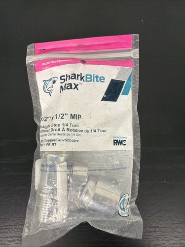 SharkBite UR24947 1/2" MIP Stop Valve Push-to-Connect Brass for PEX ...