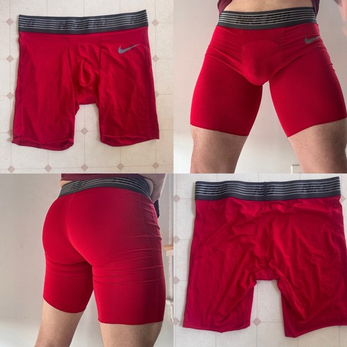 Men’s Nike Red Compression Shorts XL Cutoff Workout Wear Jock Gym Gear ...