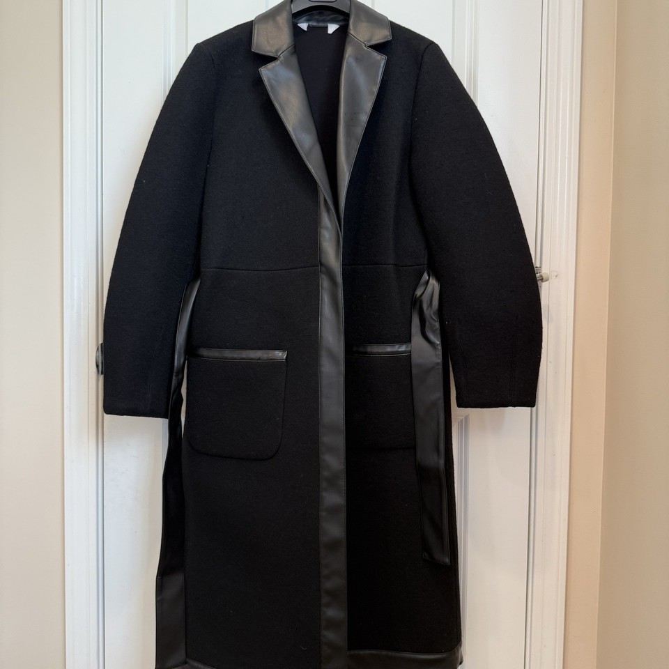 NWOT Max Mara Leisure Label-cut Wool Dressing Gown Coat Sz: M Black ...