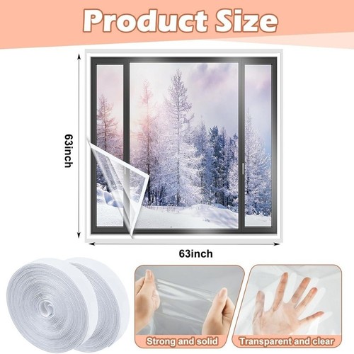 Window Insulation Kit Reusable Waterproof PE Film Easy to Use for ...