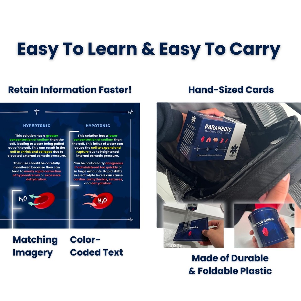 EMT & Paramedic Pharmacology Drug Study Flashcards & Pocket Guide With ...