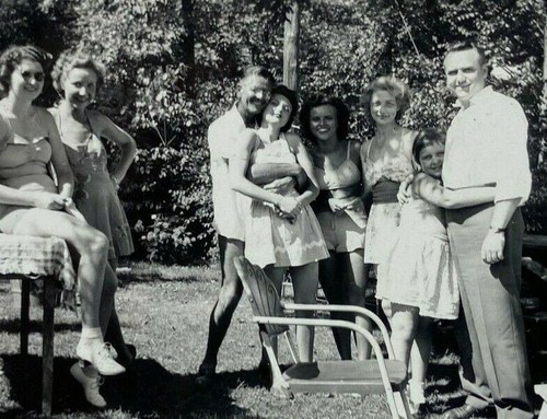 Man Woman Family Hug Short Dress B&W Photograph Snapshot 2.75 x 4.5 | eBay