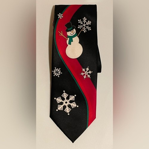 Hallmark Holiday Traditions Holiday Black & Red Snowman Snowflake Men’s ...