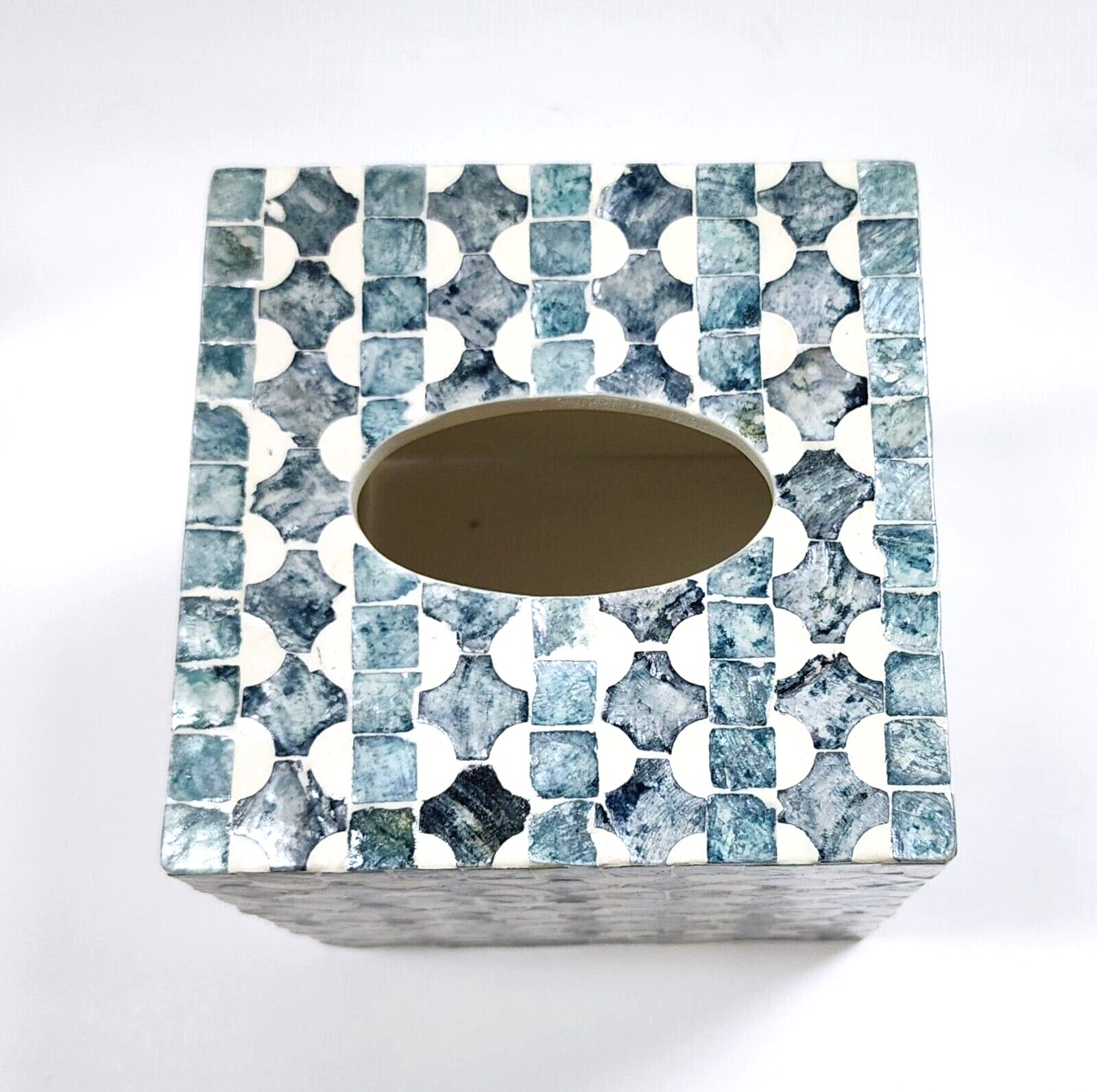 GRAY,OFF WHITE MOTHER OF PEARL MOP SHELL MOSAIC RESIN TISSUE,NAPKIN ...