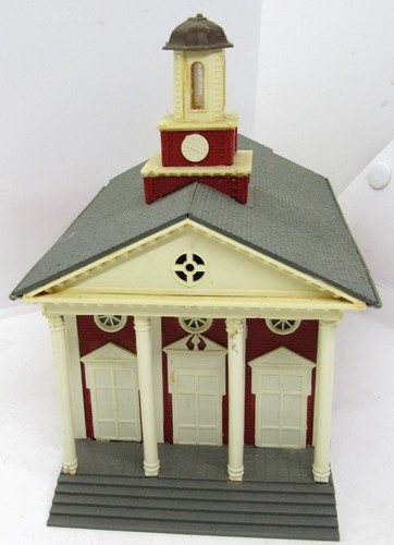 Vintage HO Scale Plastic Town Hall Building with Clock Tower and Steps ...