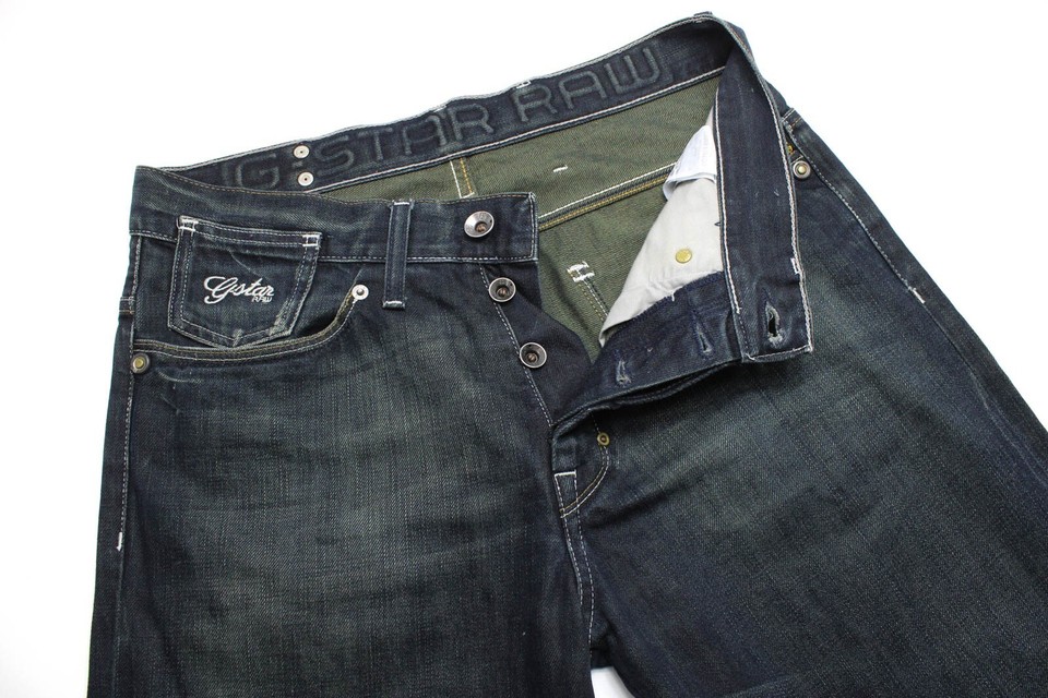 G-STAR Coder Straight Jeans Men's W31/L32 Button Fly Faded Denim Dark ...