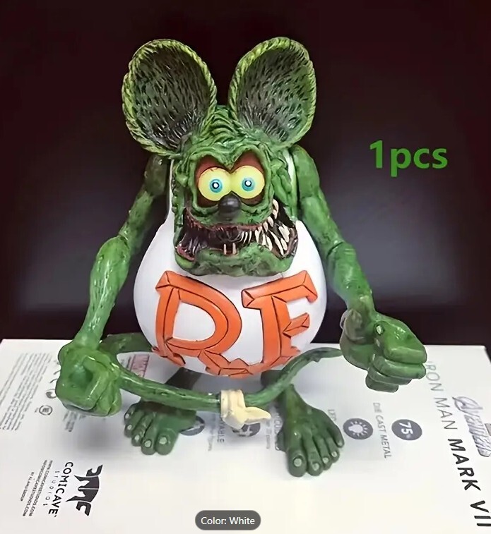 Hard to find Rat Fink " Big Daddy" ED Roth PVC WHITE! Adult collectible ...