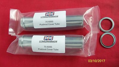 1966-68 TRIUMPH T120 NEW PUSHROD TUBES 70-6000 W/BOTTOM CUPS 70-4746 ...